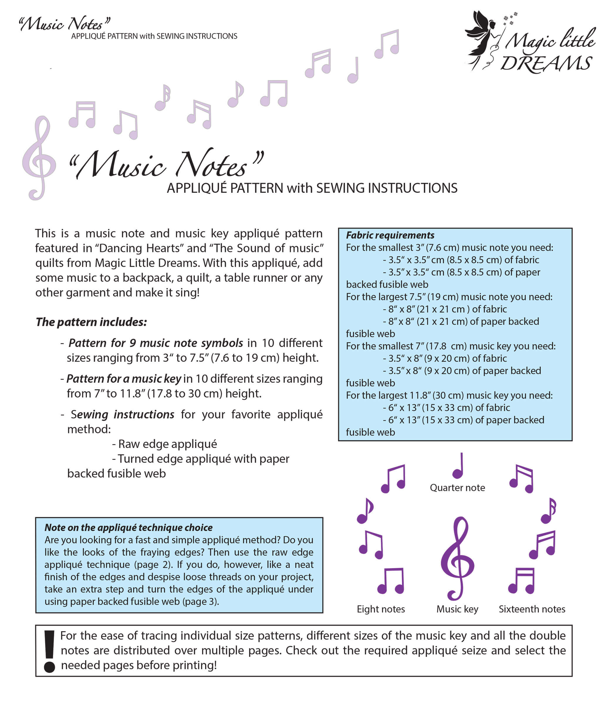 Music Notes – Magic Little Dreams Quilts